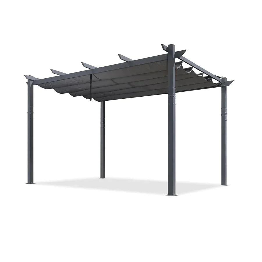 PURPLE LEAF Patio Retractable Pergola with Shade Canopy Upgrade ...